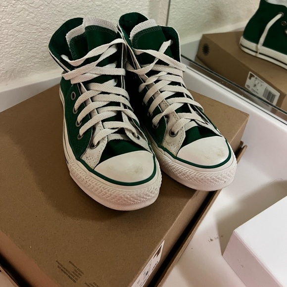 Converse | Shoes | Custom Green Over White Clothed Chuck All Star High ...